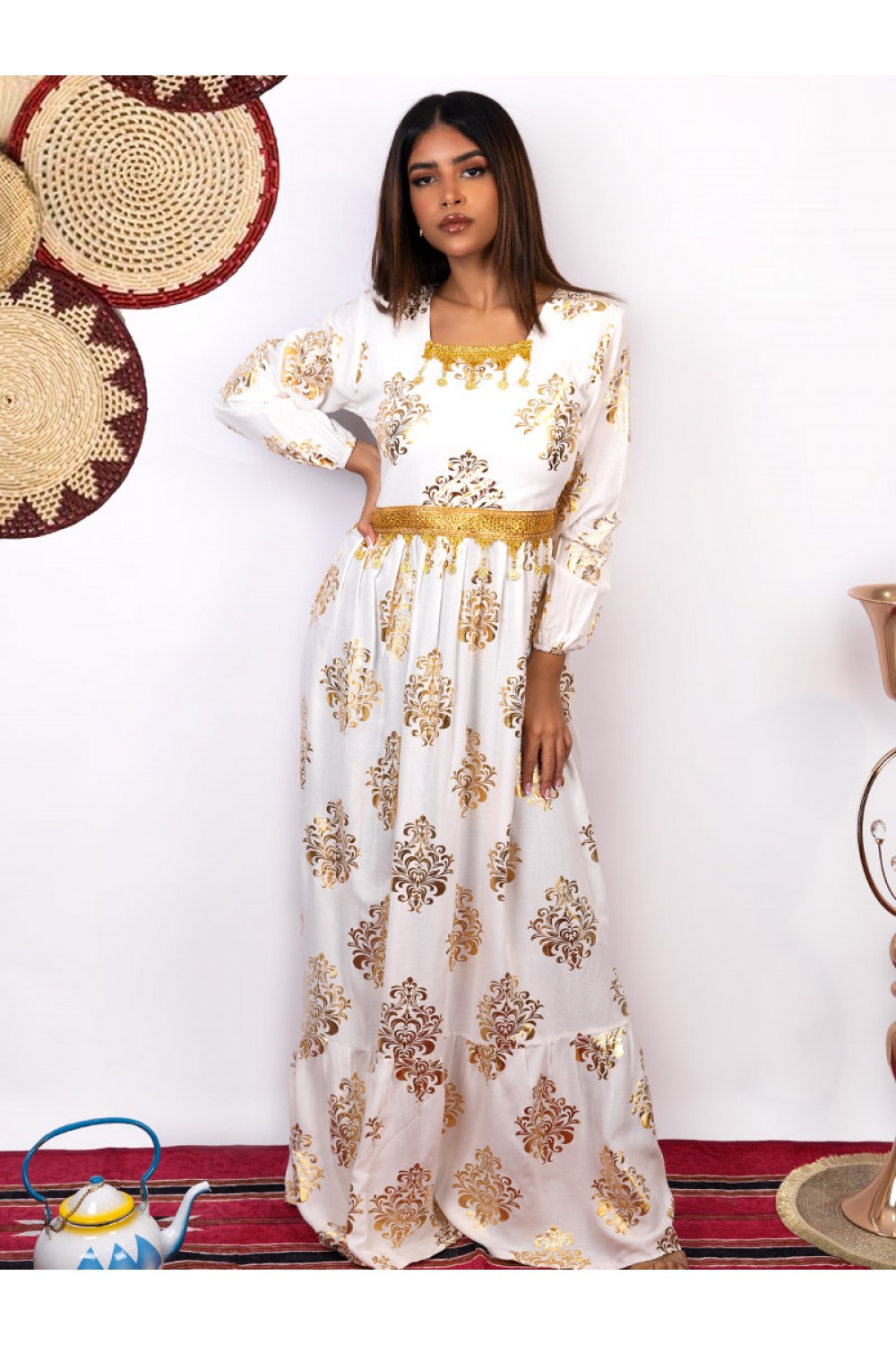 Galabia on founding day with golden inscriptions