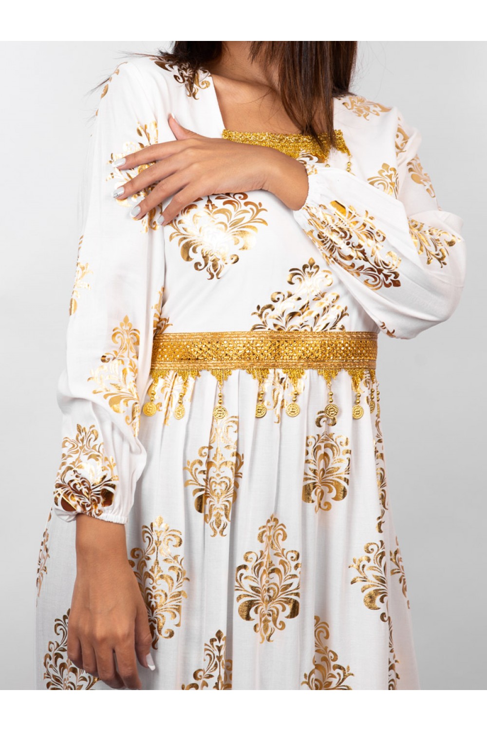 Galabia on founding day with golden inscriptions