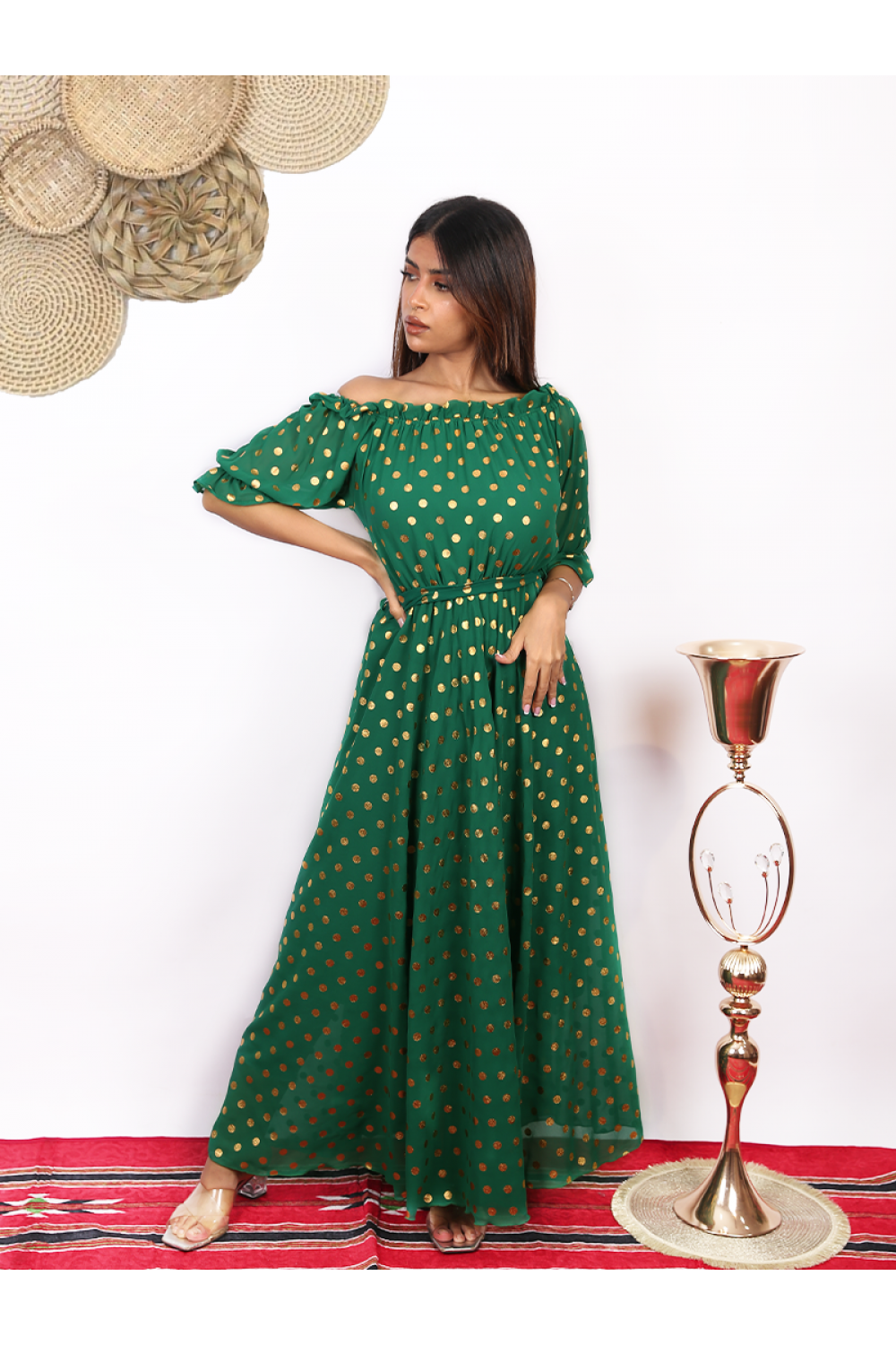 Galabia on the founding day dotted with golden color and a wide ...