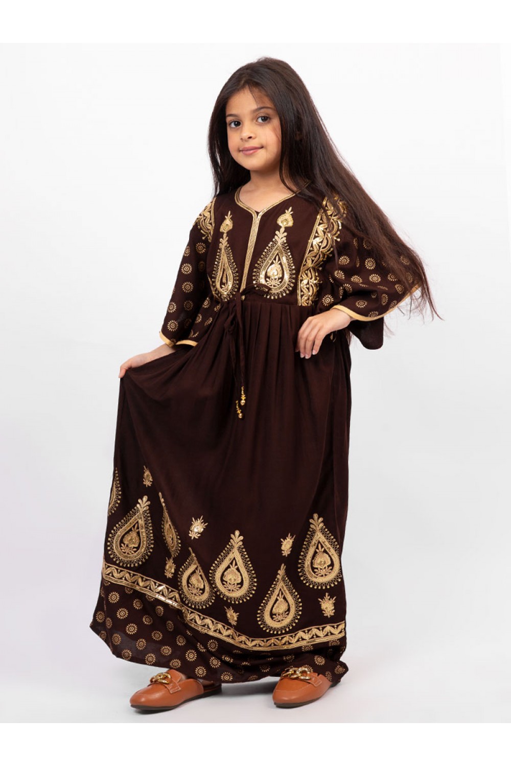 Galabia with golden embroidery