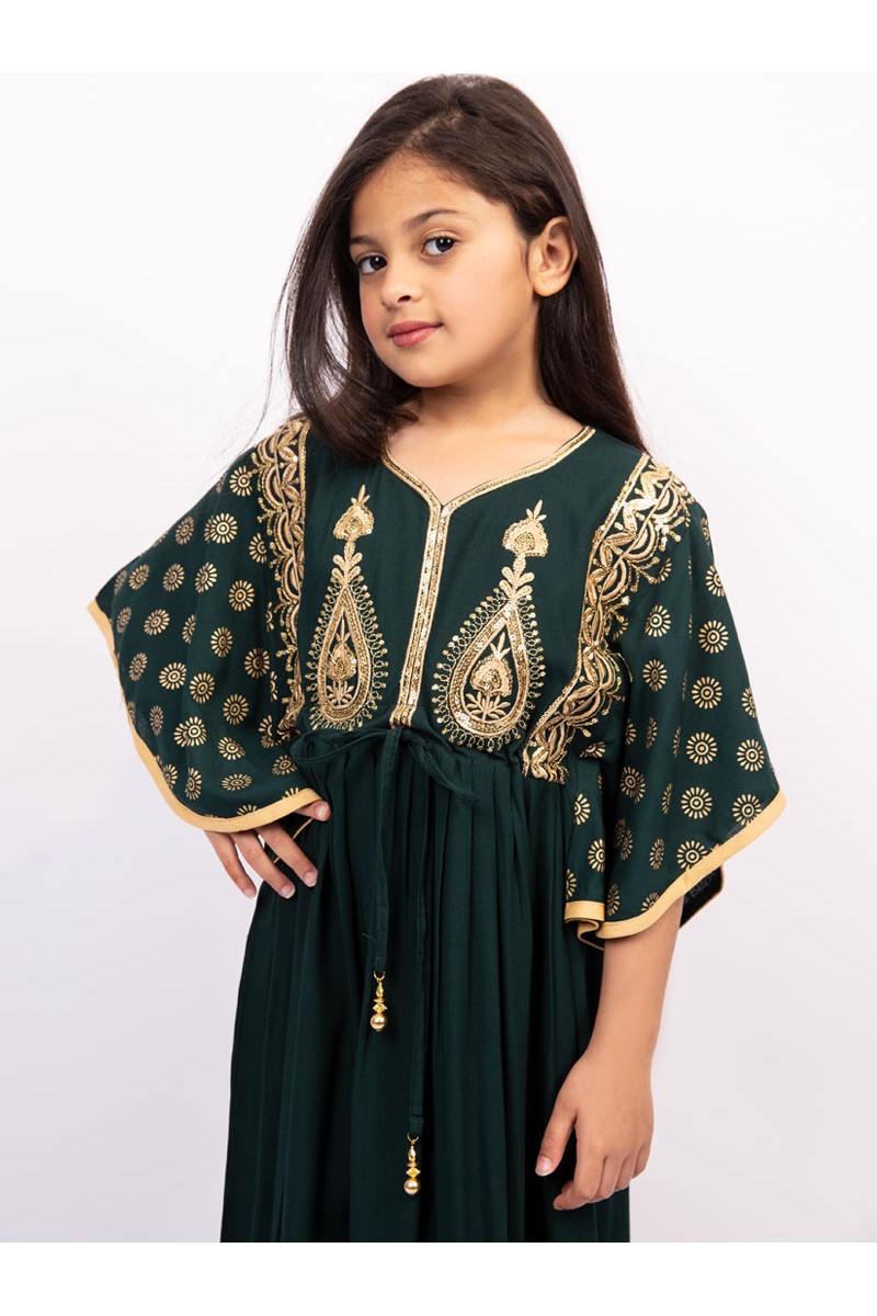 Galabia with golden embroidery