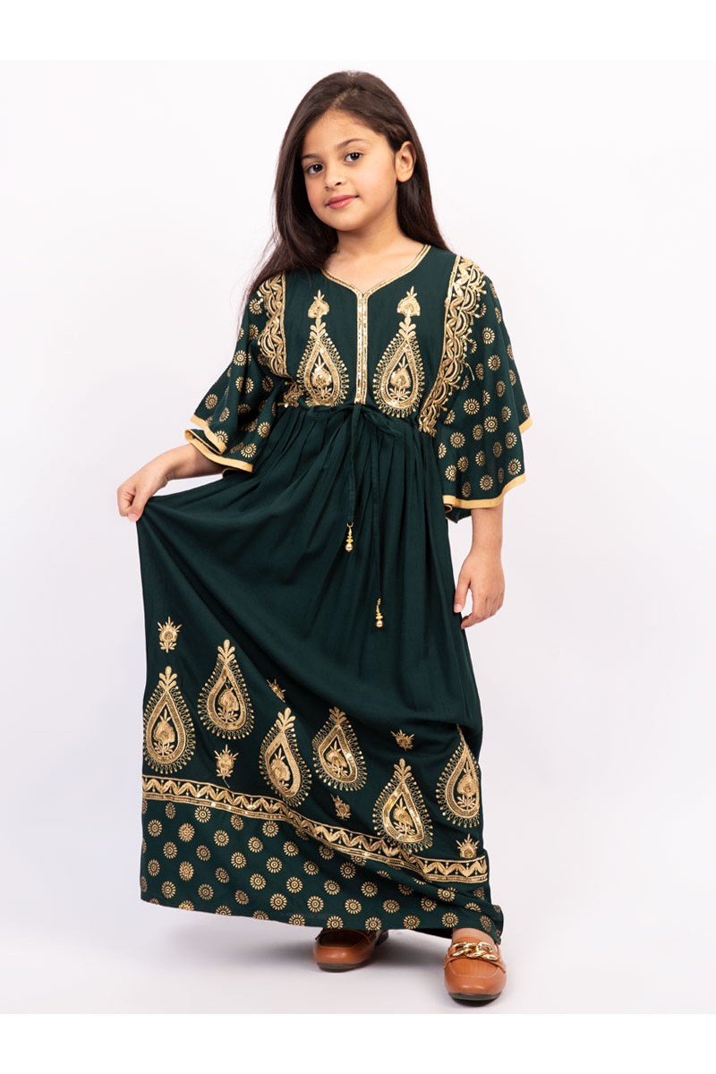Galabia with golden embroidery