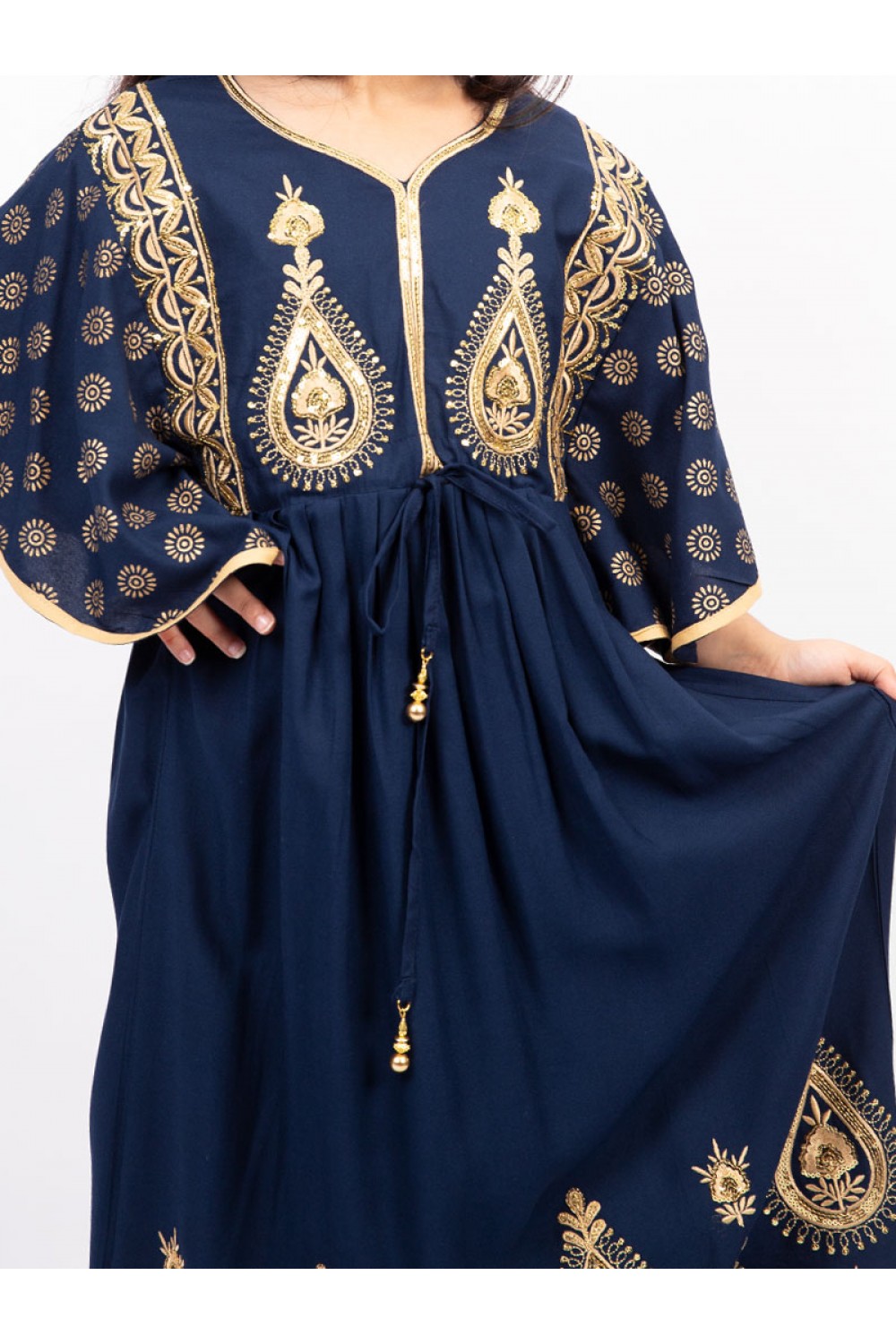 Galabia with golden embroidery