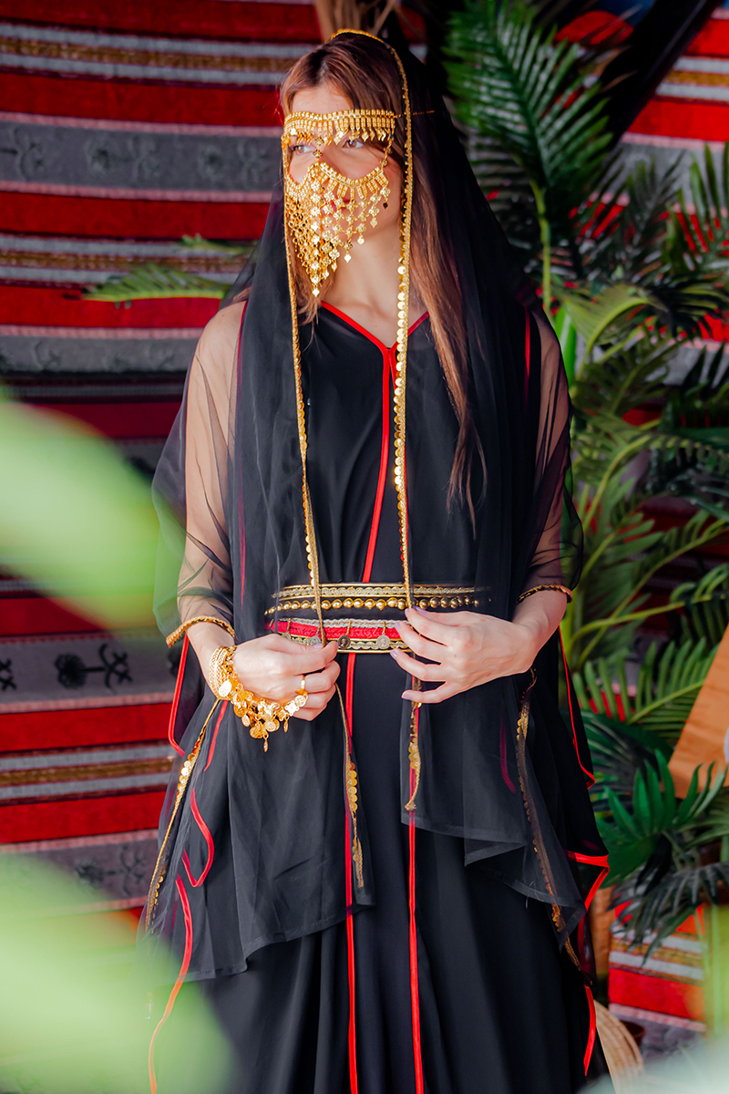 Women's gold burqa for Foundation Day - YX-02