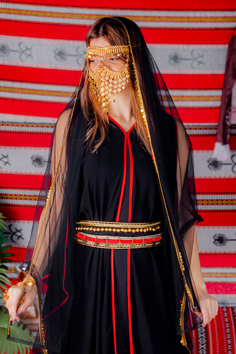 Women's gold burqa for Foundation Day - YX-02