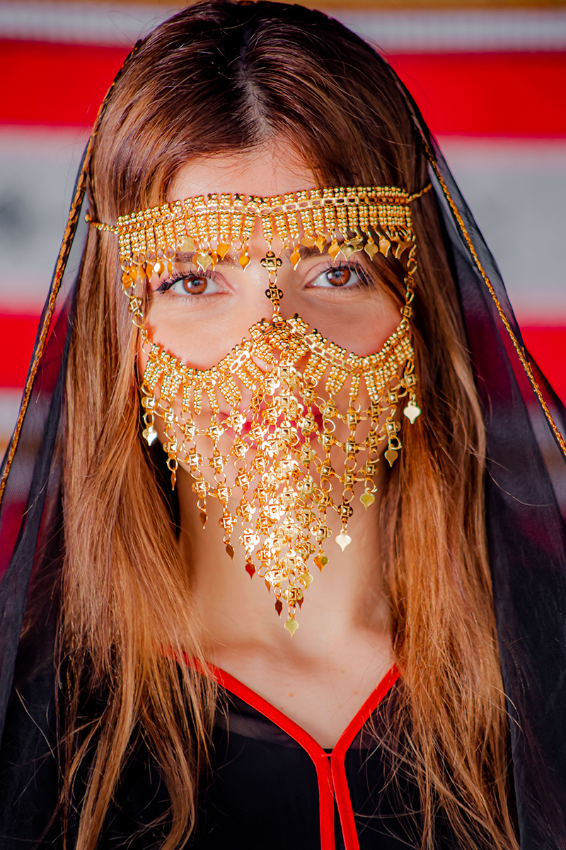 Women's gold burqa for Foundation Day - YX-02